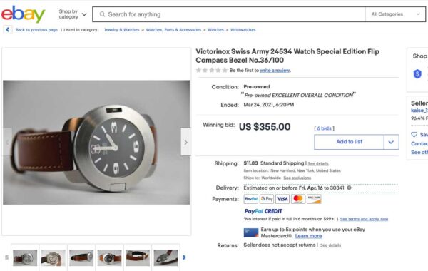 SEEN ON EBAY: Victorinox Swiss Army Solar Compass Limited Edition ...